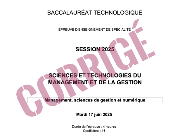 Corrigé des questions du sujet du Bac STMG 2025 Bébé Serein