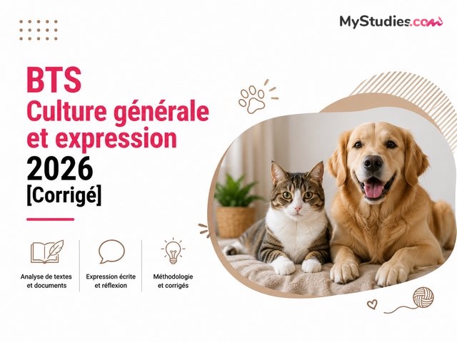 Correction du sujet Culture générale et expression 2026 de BTS